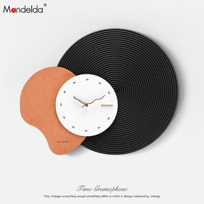 deMand钟表创意时钟轻奢挂钟网红静音简约客厅墙面装饰a免打孔l
