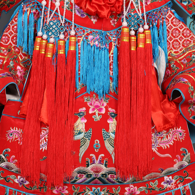 京越剧戏曲演出服装 武旦刀马旦穆桂英戏服 古装女将绉料女大靠旗