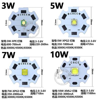 LED灯珠3-60W XPE XPG2 T6 XHP70 XML2 XHP50/90/110强光电筒灯芯