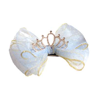 韩国大皇冠蝴蝶结发夹女童头饰丸子头弹簧夹儿童发卡宝宝可爱发饰