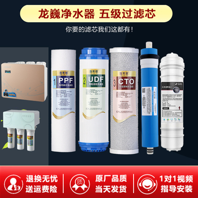 龙巍净水器滤芯家用纯水机NLW-R1-F/LW-RO-50五级10寸PP UDF CTO
