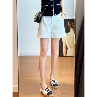 定制抗皱面料挺括有型百搭显瘦高腰休闲西装短裤宽松a字阔腿女夏