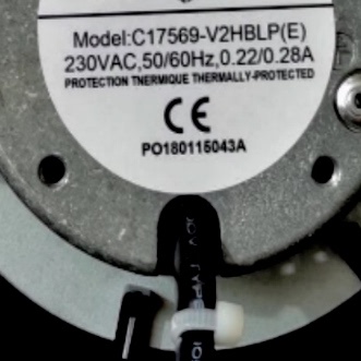 BAIKEFAN C17569-V2HBLP(E) 230V AC 50/60HZ 0.22/0.28A进口风机