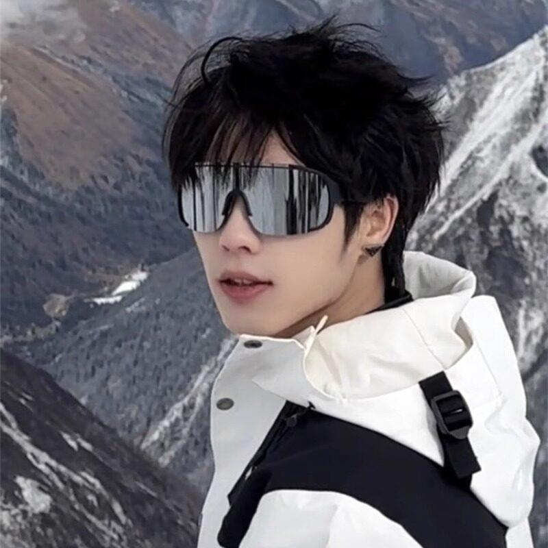 复古框超大外骑行登山滑雪防风户护目镜墨镜防晒连体阳眼镜男太女