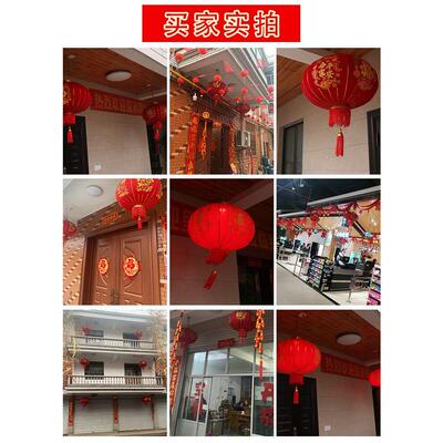 大红灯笼新春节挂饰20阳25年新大门OCW口款户外台防水福字吊灯中