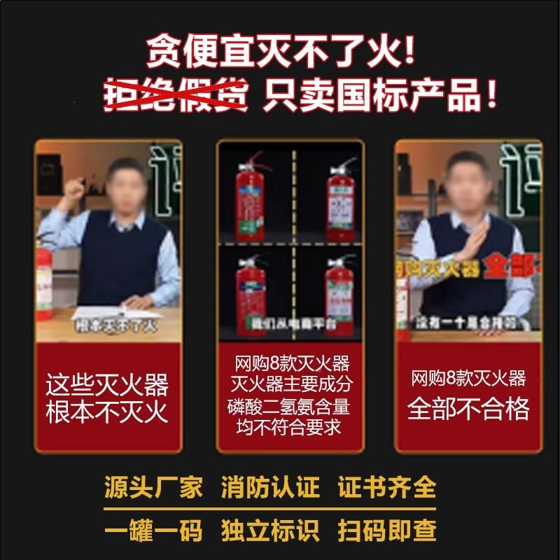 干粉灭火器4公斤手提式商铺用店3用家用干车1/2用//4/5/8kg消防