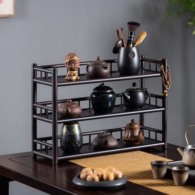 茶杯架子茶具茶器茶桌紫砂壶摆放架桌面上博古架收纳架小型置物架