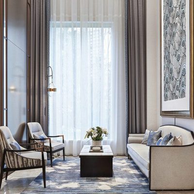 售楼处洽谈沙发组合新中式实木接待卡座茶楼酒店会所谈判桌椅定制