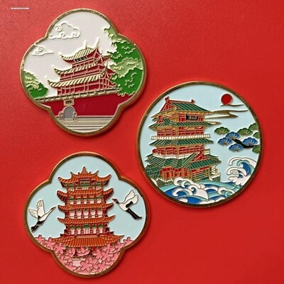 新款中国风湖南岳阳楼锌合金烤漆