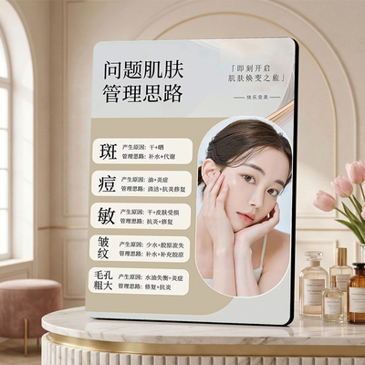问题肌肤管理思路 美容院皮肤管理桌面摆件项目宣传