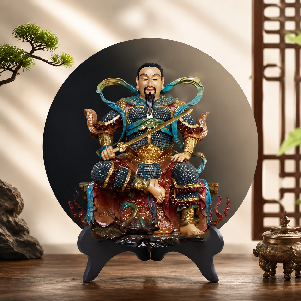 真武大帝玄天上帝神像摆件中式客厅玄关供奉镇宅招财装饰摆台