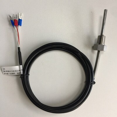 ZYSENSOR温度传感器PT100  管径5MM G1/4螺纹 线长管长材质可选购