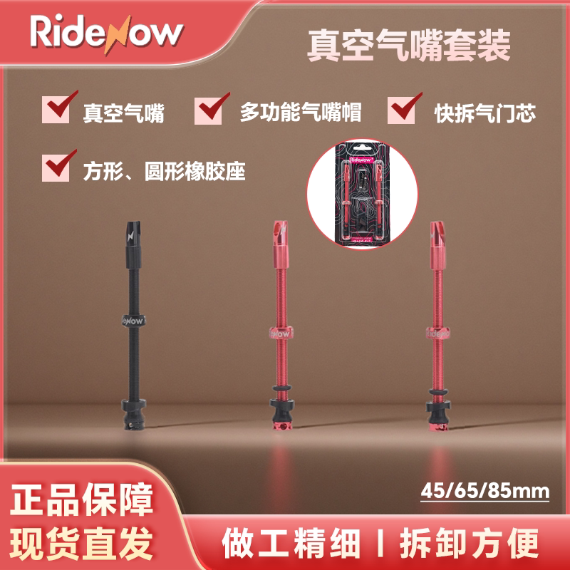 Ridenow 真空气嘴套装45/65/85真空胎配件多功能气嘴帽胶座气门芯