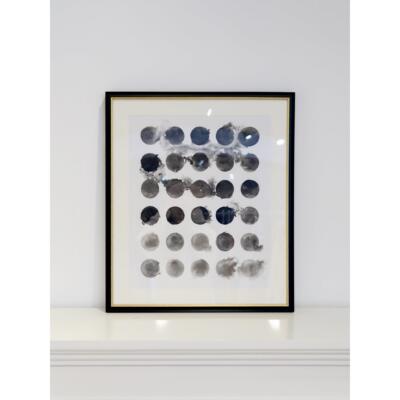 加州当代艺术《moon wall》手绘夜气蒸腾客厅极简抽象装饰画