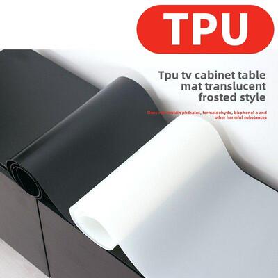Tpu桌垫磨砂软玻璃咖啡桌电视柜台布纯色黑白台布Tpu餐桌垫防水厚