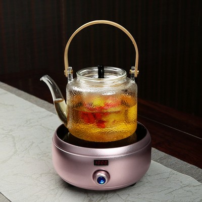 汉唐茶具电陶炉煮茶器蒸茶壶提梁壶锤纹玻璃泡茶壶耐热烧水壶家用