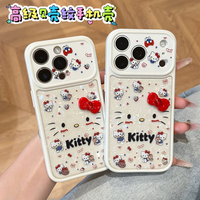 彩绘线条表情蝴蝶结适用iPhone17PROMAX手机壳苹果16pro小米17华为mate80p80K70nova15u荣耀500magic8note14