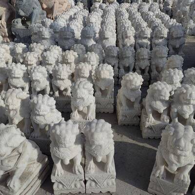 汉白玉石雕小獅子青石狮子家用宅邸墓地石狮子镇宅摆件厂家