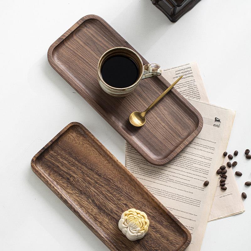 胡桃木茶盘家用托盘餐盘下午茶咖啡茶点盘商用餐饮轻奢高档茶杯