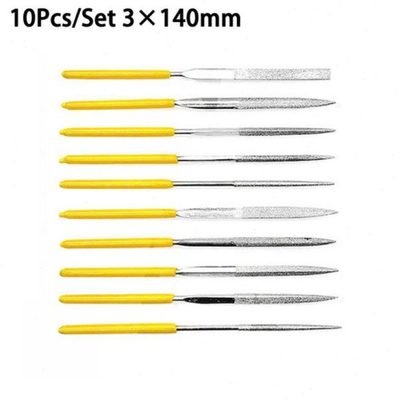 10pcs 140/160/180mm Electroplated Diamond Files Assorted Nee