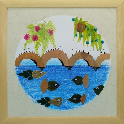 纯手工创意树叶画亲子玩具 成品3d立体diy半成品儿童手工制作小学