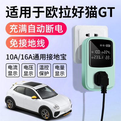 适用于欧拉好猫GT接地宝充电转换器新能源车随车充免地线延长插座