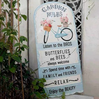 沐子哥铁艺立体摆件墙挂件庭院装饰挂牌立牌装饰花园杂货摆件