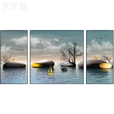 三石来LP-20042运瓷转客厅装饰画现代简约沙发背景晶墙挂画联画大