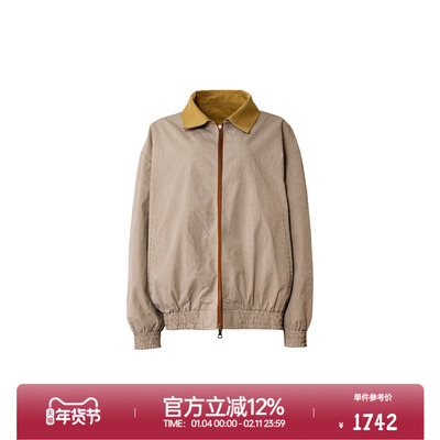 ROLLCALL卡其色美式拉链宽松夹克