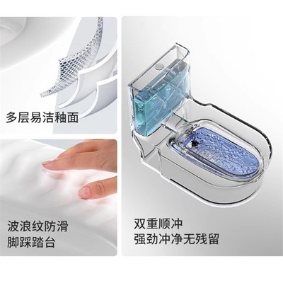 台式蹲便器马桶改蹲坑带存水弯坐便器改蹲厕水箱一体免挖坑免垒台