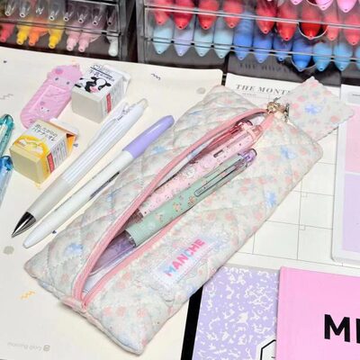 碎花CH印花笔袋系列少女心立体MAN温柔大容量桌面收纳E学生文具盒