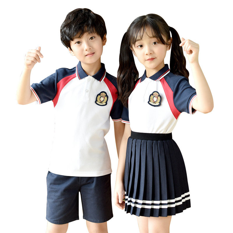 2021夏季新款幼儿园园服校服短袖两件套装英伦学院风中小学生班服
