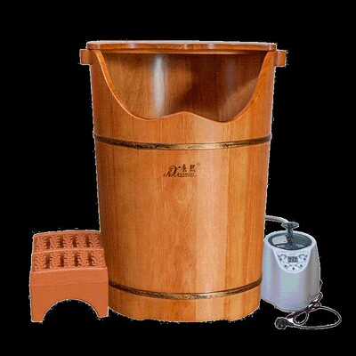 康熙泡脚桶木质熏蒸桶蒸汽加热泡脚木桶过小腿高深恒温洗脚桶家用