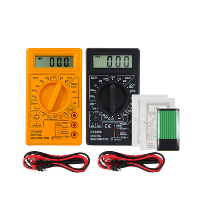 DT830数字万用表万能表套装测电压电阻二/三极管带电池表笔高精度