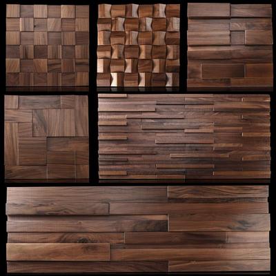 包邮北美黑胡桃 实木原木马赛克 木板背景墙装饰 二次余 余数扩散