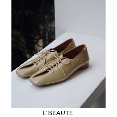 L'BEAUTE老钱超软羊方头德比