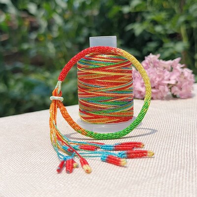 星空段染精品股线6/9/12股高z端闪金段染线五彩绳编手链挂绳diy编