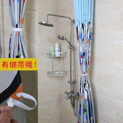 加厚高分子涤纶浴帘儿童卡通防水浴帐春亚纺面料卡通企鹅防霉浴帘