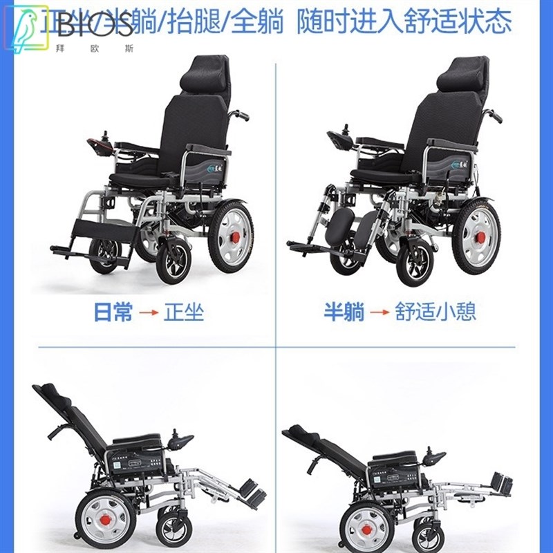 2024电动轮椅智能全自动老人专用老年人残疾人折叠轻便四轮代步车