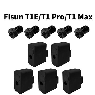 Flsun T1E/T1 Pro/T1 Max 3D打印机配件热端喷头硬质钢喷嘴硅胶套