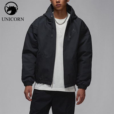 Nike/耐克正品JORDAN男士运动宽松休闲梭织连帽棉服HV1849-010