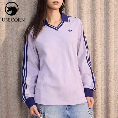 Adidas/阿迪达斯正品2026年新款女士透气经典长袖POLO衫KY5733