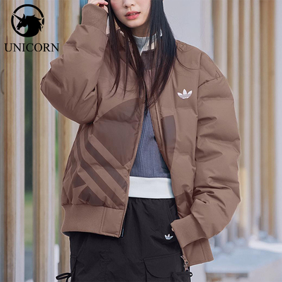 Adidas/阿迪达斯正品三叶草男女休闲保暖立领日常羽绒服KF2475