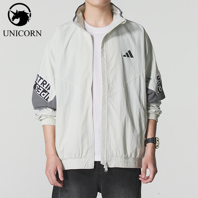 Adidas/阿迪达斯正品春秋男士拉链立领宽松户外夹克外套KA1264