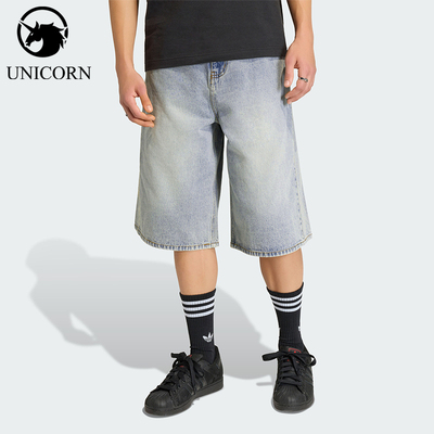 Adidas/阿迪达斯官方正品三叶草DENIMSHORTS新款男牛仔短裤KE0133