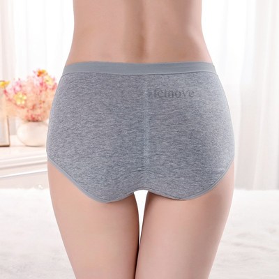 1020纯棉内裤女士夏全棉中高腰提臀三角裤 女式大码内裤胖mm