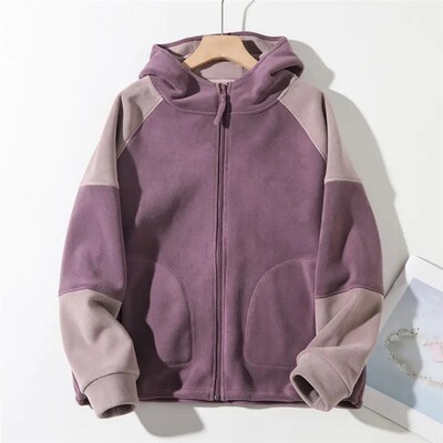 冬日暖阳!双面奥粒绒显瘦保暖防风加绒撞色连帽厚外套88570