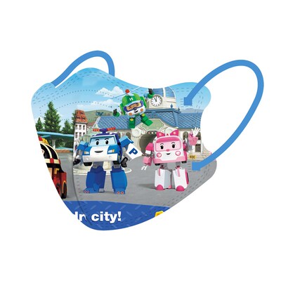 男孩儿童立体口罩一次性卡通图案铂利车正确佩戴口耳罩