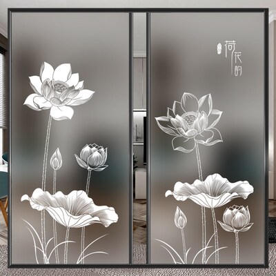 磨砂玻璃贴纸透光不透明化妆室外面看不见里面防窥防走光窗贴