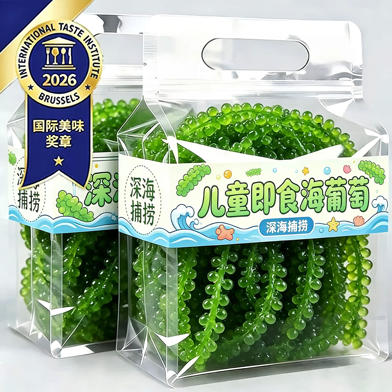 正宗儿童即食海葡萄盐渍海带小孩吃的健康零食水葡萄官方旗舰店